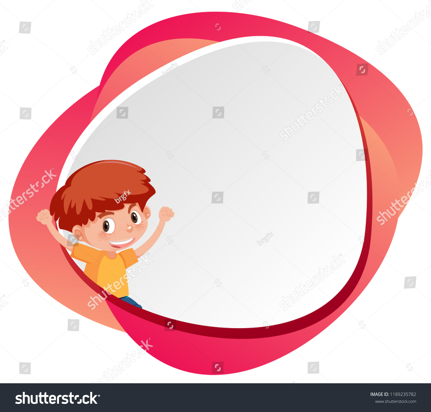 Boy On Blank Border Illustration: เวกเตอร์สต็อก (ปลอดค่าลิขสิทธิ์ ...