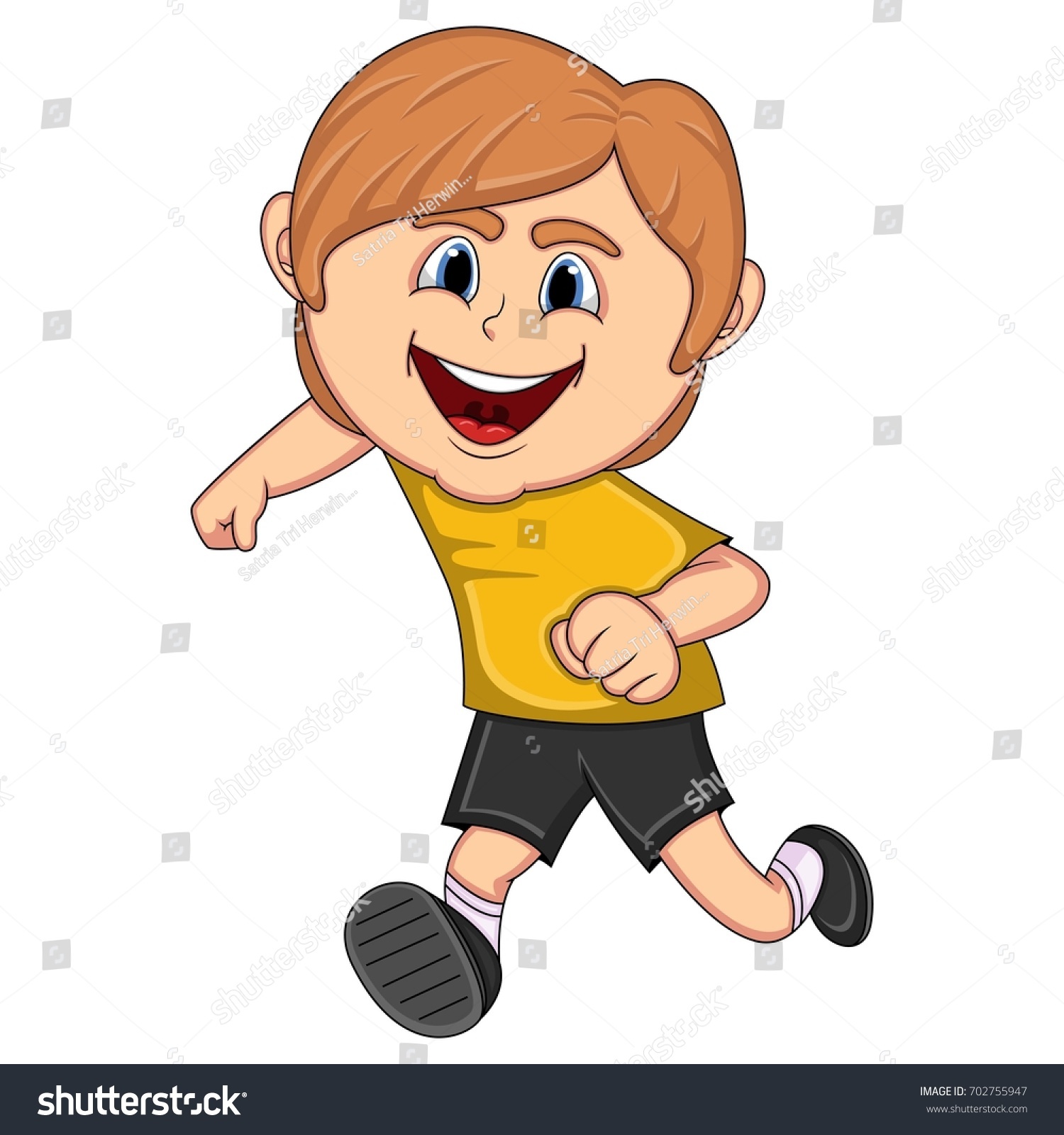 Boy Running Cartoon Vector Illustration 스톡 벡터(로열티 프리) 702755947 ...