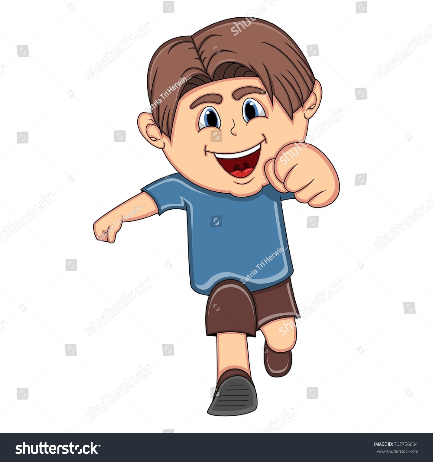 Boy Running Cartoon Vector Illustration: เวกเตอร์สต็อก (ปลอดค่า ...