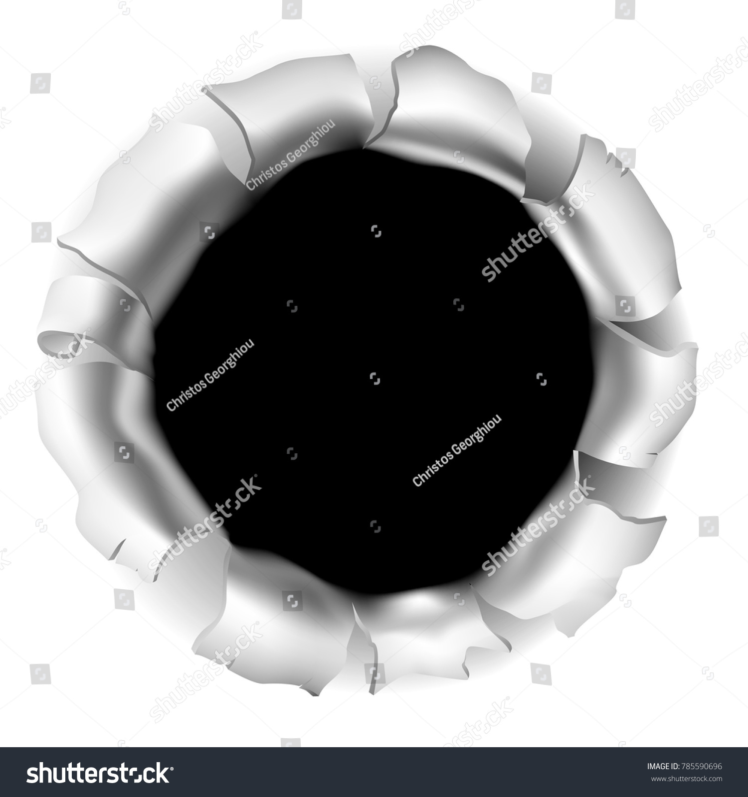 Bullet Hole Rip Through Background Design Stock Vector (Royalty Free ...