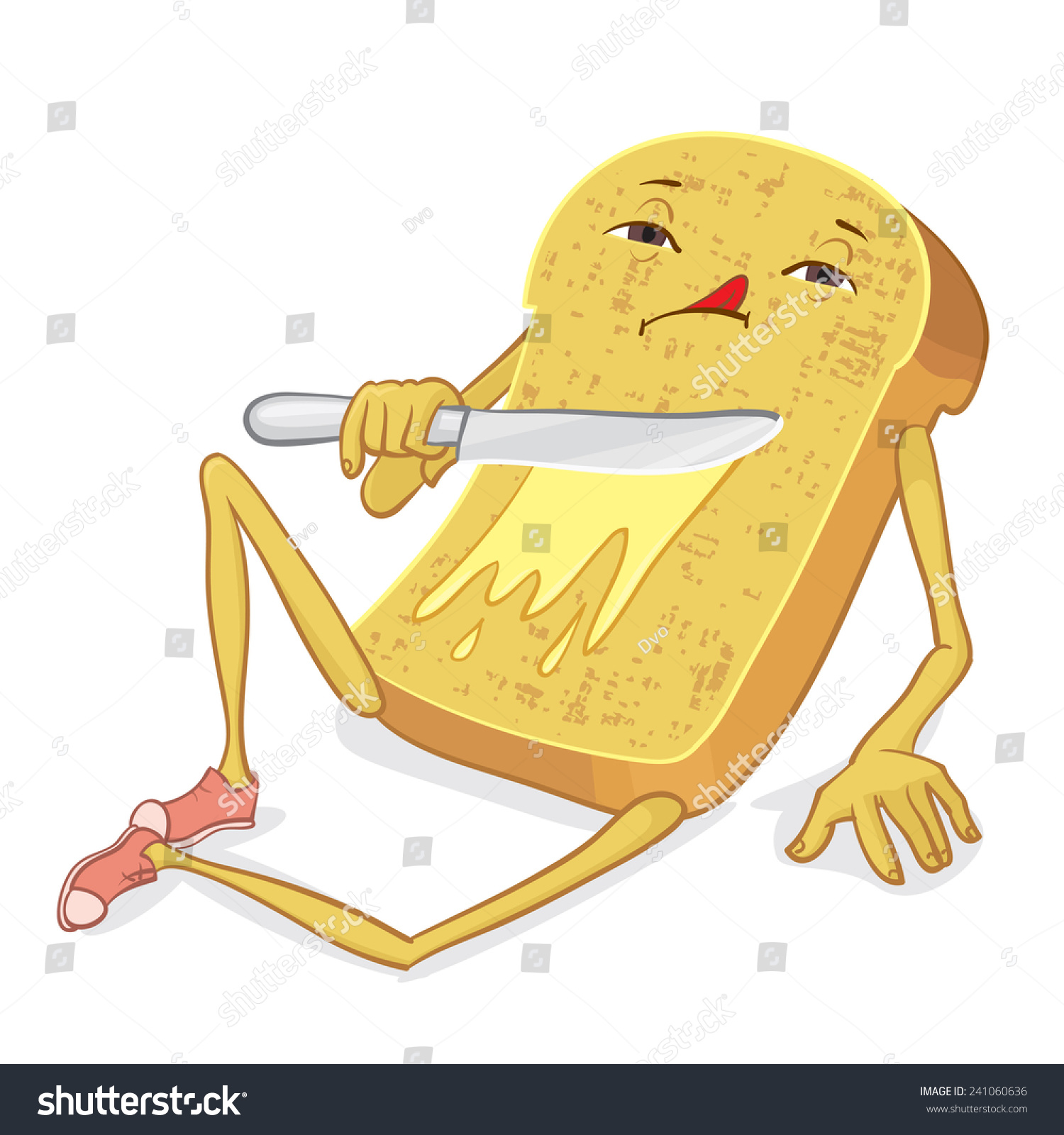 Buttered Toast Vector Illustration Stock Vector (Royalty Free) 241060636
