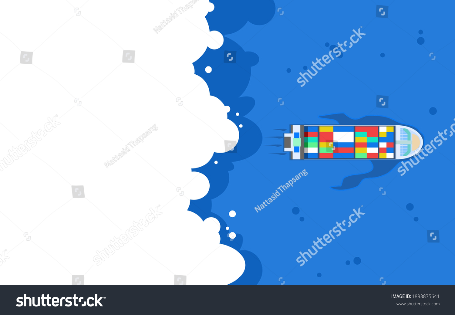 Cargo Ship Full Containers Traveling Sea Stock Vector (Royalty Free ... Cargo Ship Full Containers Traveling Sea Stock Vector (Royalty Free ...