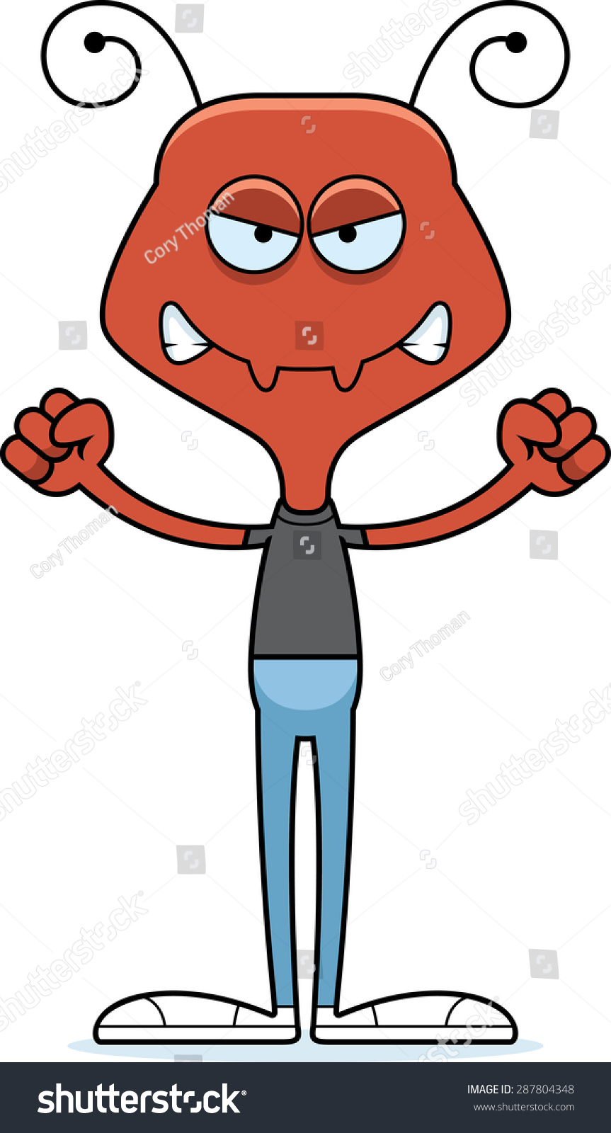 Cartoon Ant Looking Angry: vector de stock (libre de regalías ...