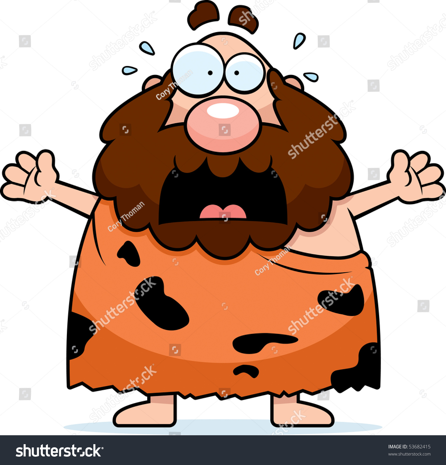 Cartoon Caveman Scared Expression Stock Vector (Royalty Free) 53682415 ...