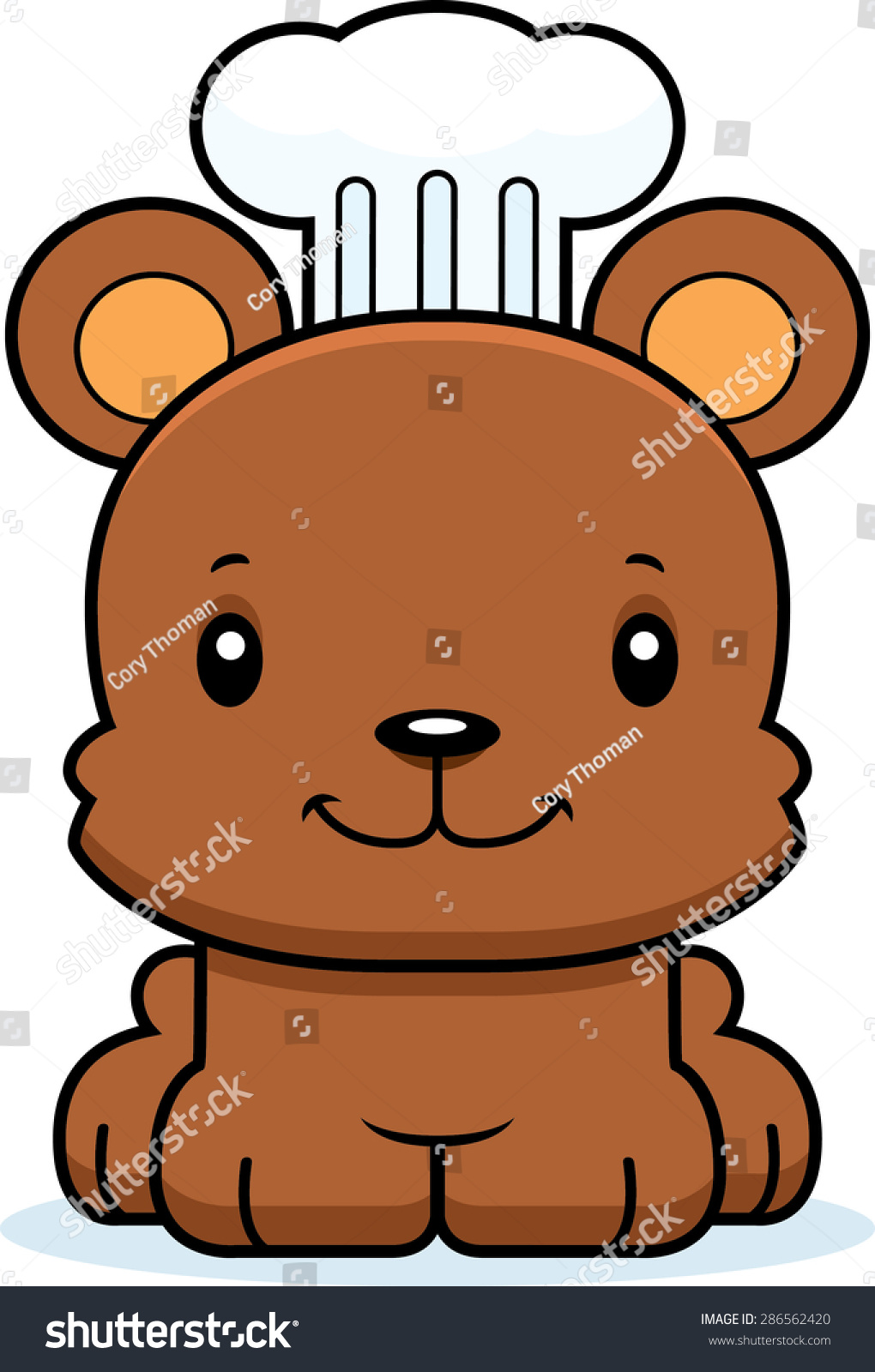 Cartoon Chef Bear Smiling Stock Vector (Royalty Free) 286562420 ...