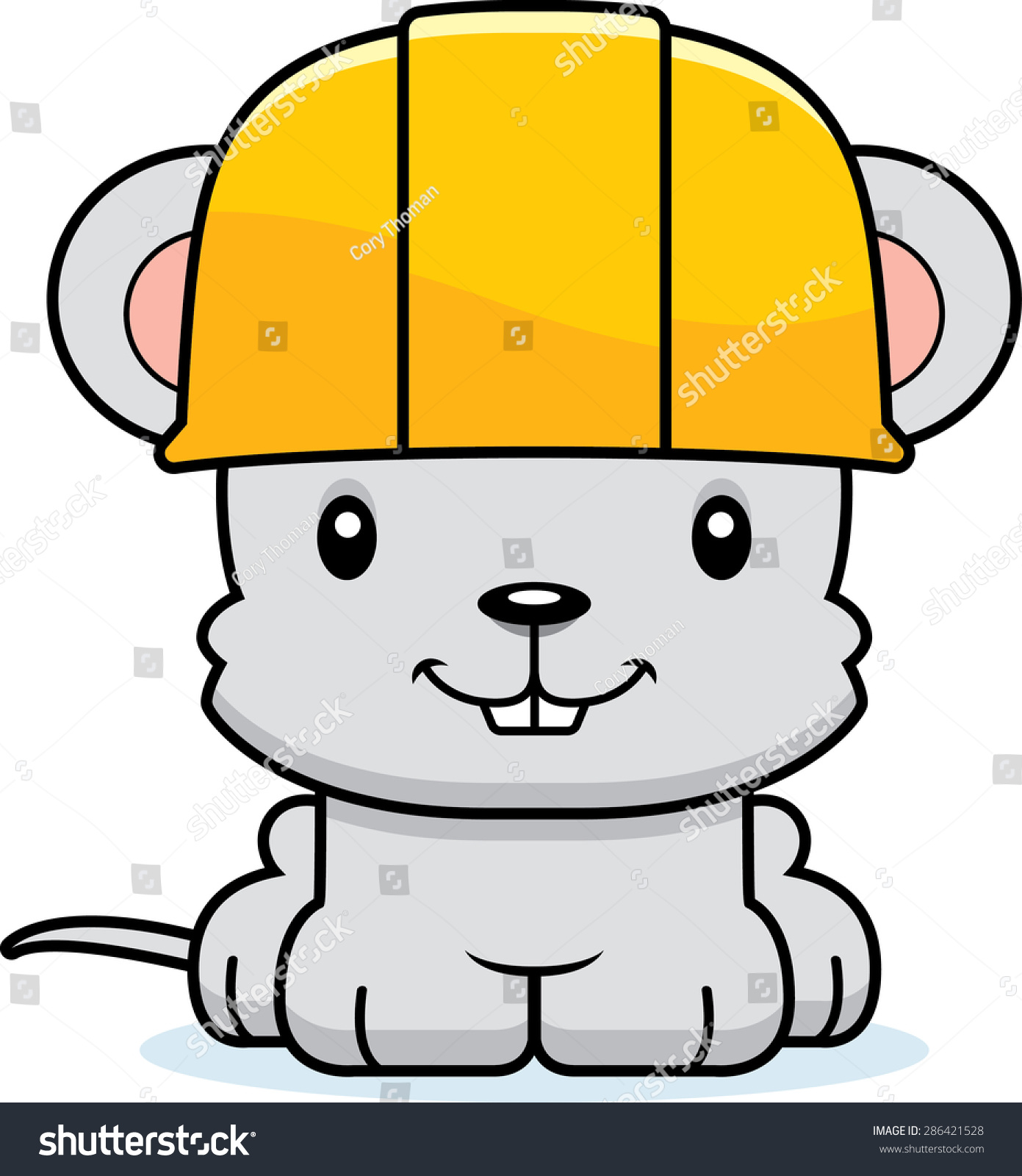 Cartoon Construction Worker Mouse Smiling Stock Vector (Royalty Free ...