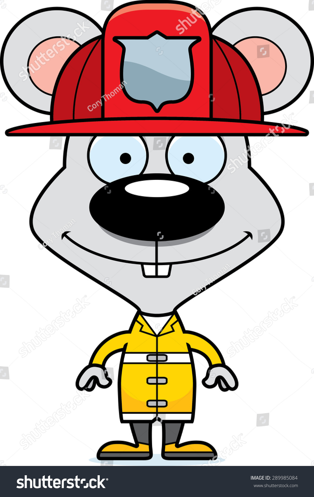 Cartoon Firefighter Mouse Smiling Stock Vector (Royalty Free) 289985084