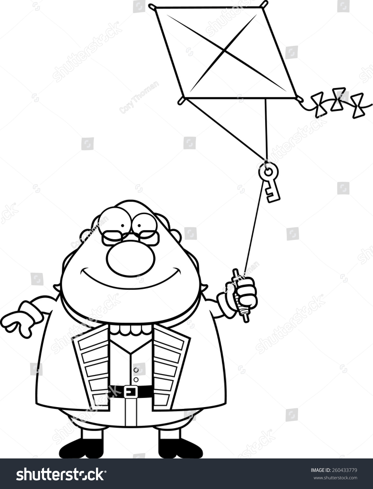 Cartoon Illustration Ben Franklin Flying Kite Stock Vector (Royalty ... Cartoon Illustration Ben Franklin Flying Kite Stock Vector (Royalty ...