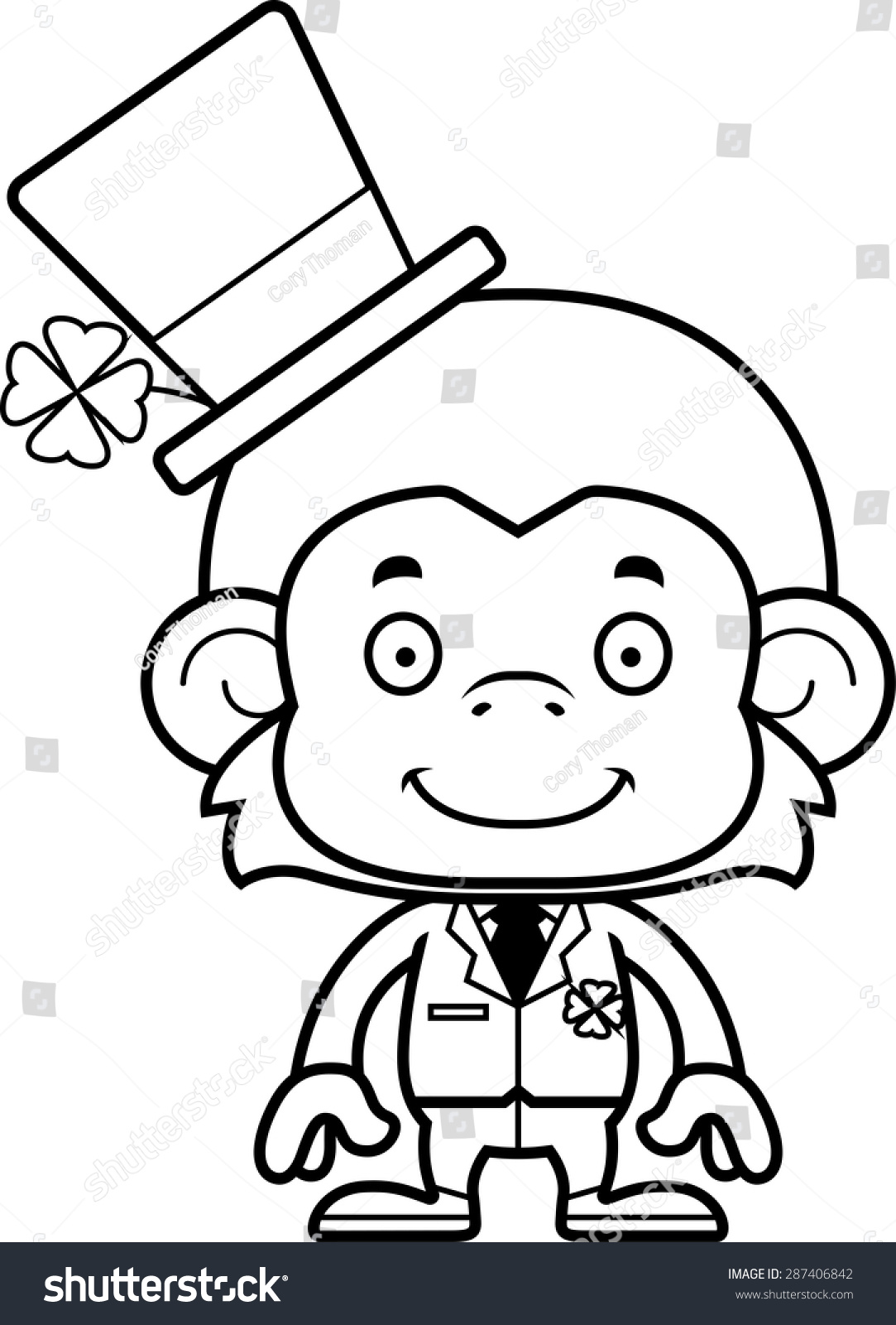 Cartoon Irish Monkey Smiling: vector de stock (libre de regalías ...