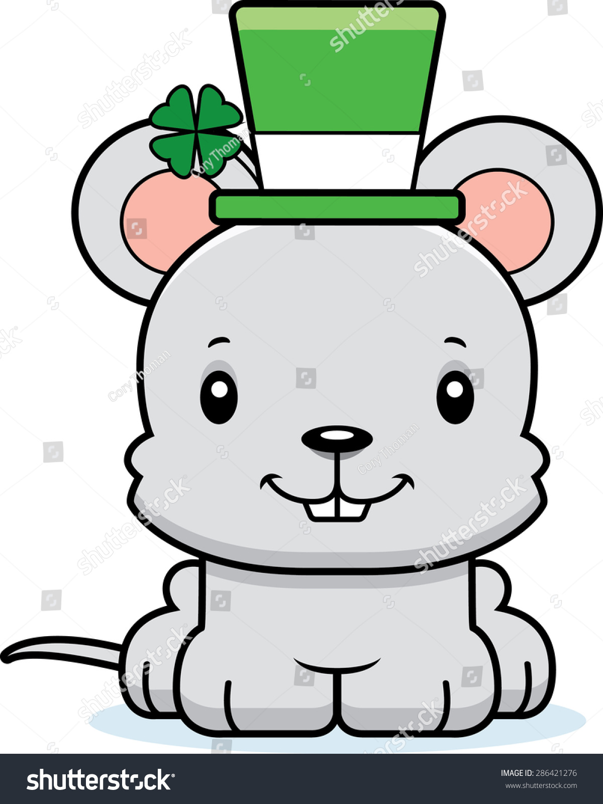 Cartoon Irish Mouse Smiling Stock Vector (Royalty Free) 286421276