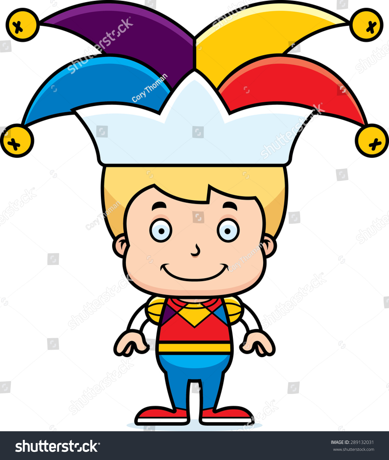 Cartoon Jester Boy Smiling Stock Vector (Royalty Free) 289132031 ...