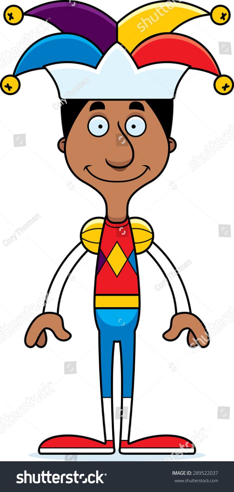 Cartoon Jester Man Smiling: vector de stock (libre de regalías ...