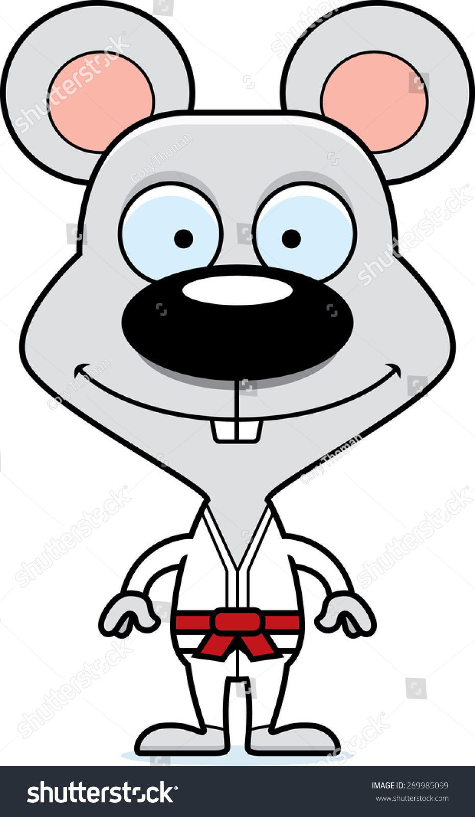 Cartoon Karate Mouse Smiling Stock Vector (Royalty Free) 289985099 ...