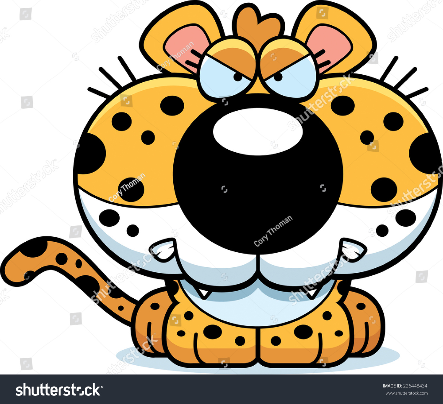 Cartoon Leopard Cub Angry Expression: เวกเตอร์สต็อก (ปลอดค่าลิขสิทธิ์ ...