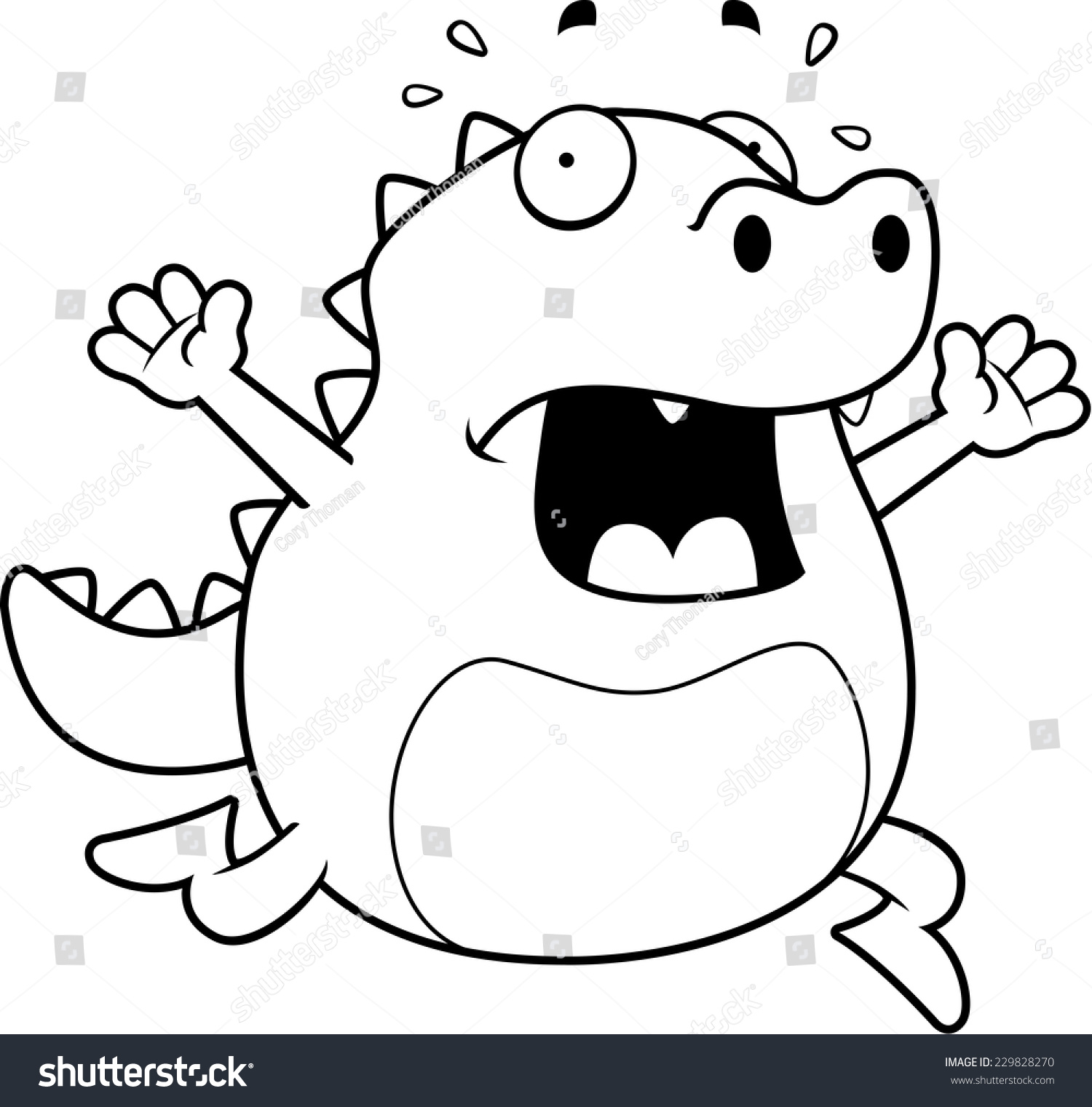 Cartoon Lizard Running Panic Stock Vector (Royalty Free) 229828270 ...