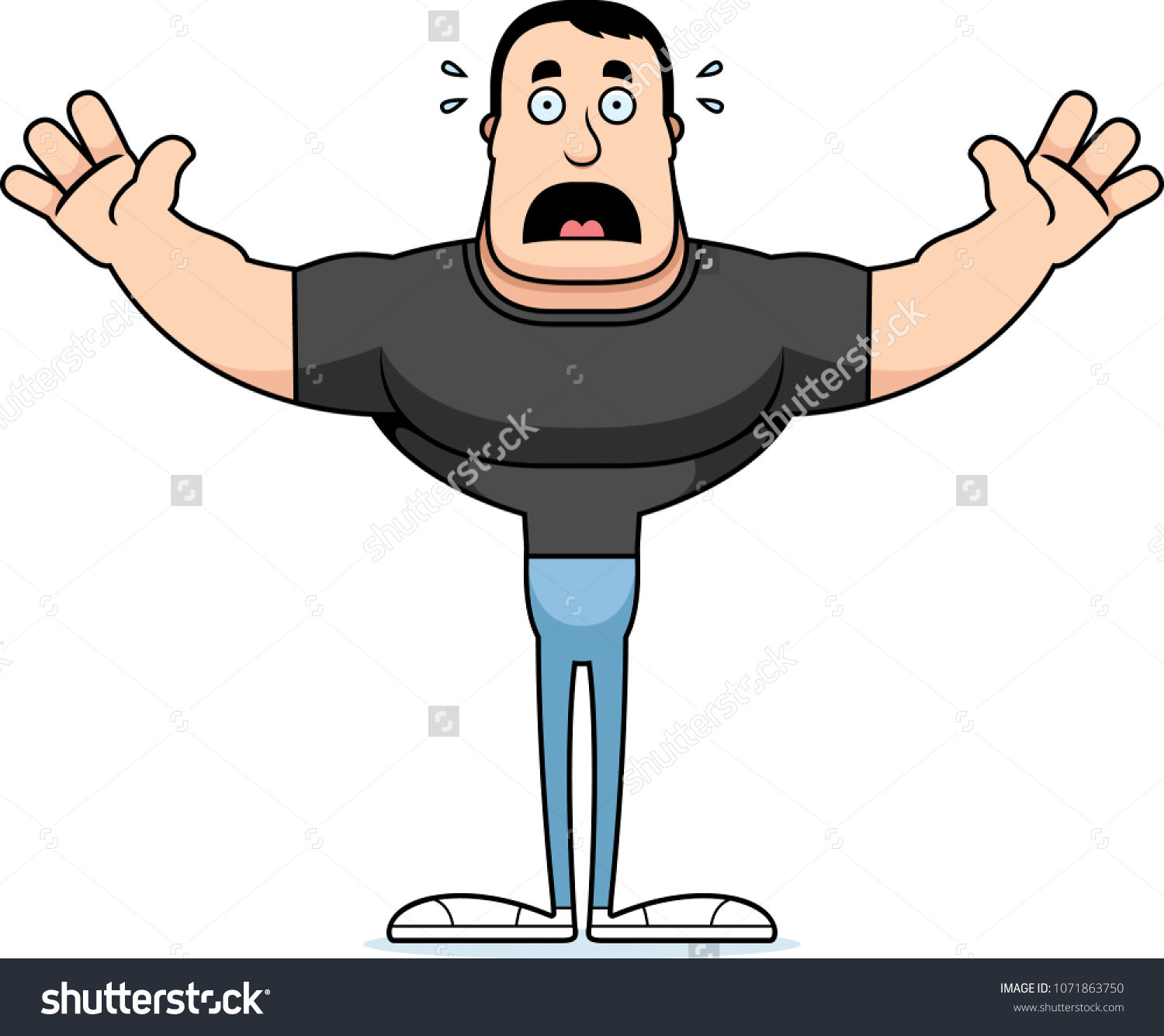Cartoon Man Looking Scared Stock Vector (Royalty Free) 1071863750 ...
