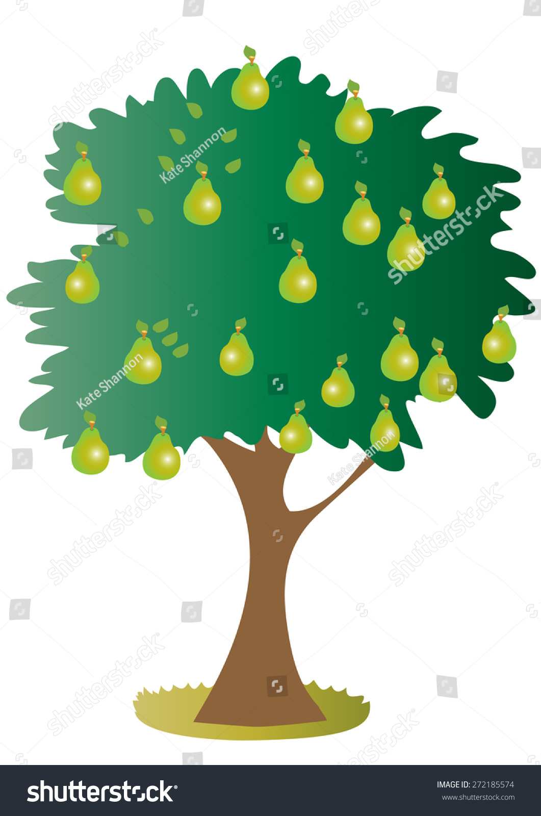Cartoon Pear Tree Stock Vector (Royalty Free) 272185574 | Shutterstock