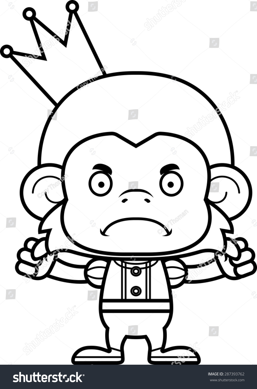 Cartoon Prince Monkey Looking Angry: เวกเตอร์สต็อก (ปลอดค่าลิขสิทธิ์ ...