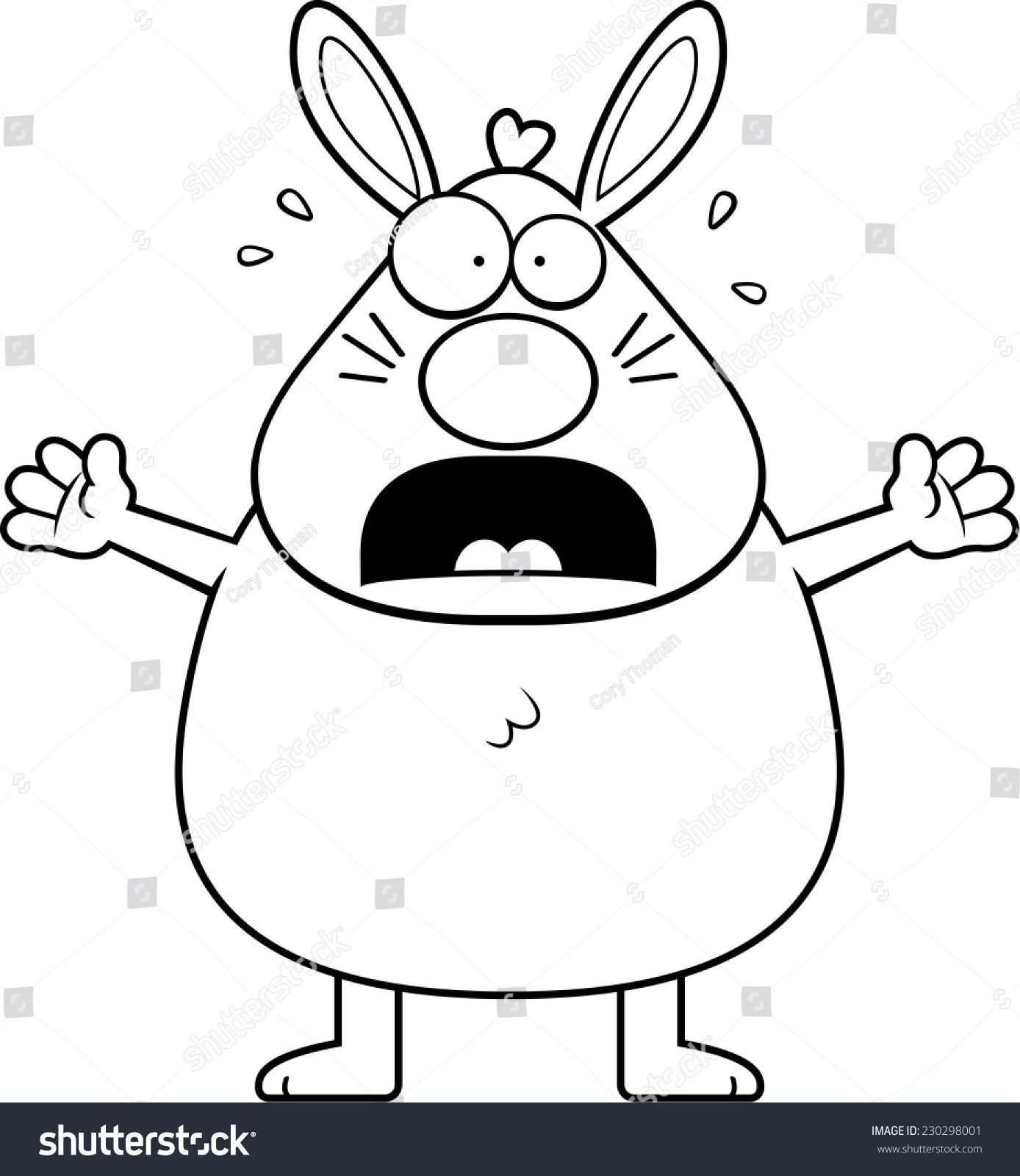 Cartoon Rabbit Scared Expression Stock Vector (Royalty Free) 230298001 ...