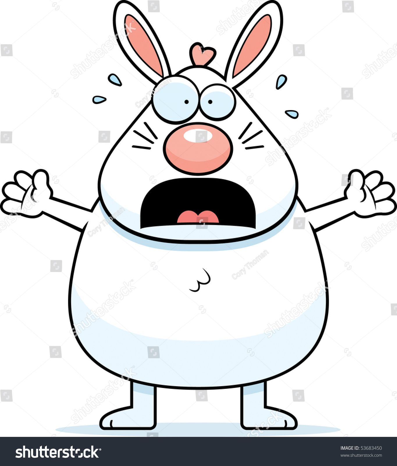 Cartoon Rabbit Scared Expression Stock Vector 53683450 - Shutterstock