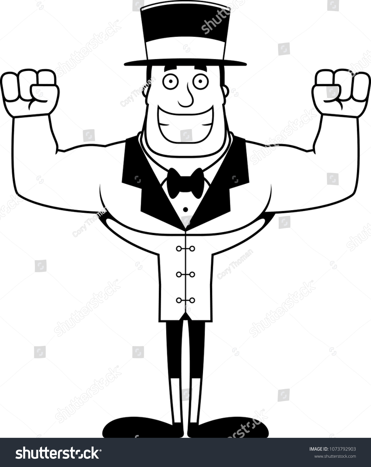 Cartoon Ringmaster Smiling Stock Vector (Royalty Free) 1073792903