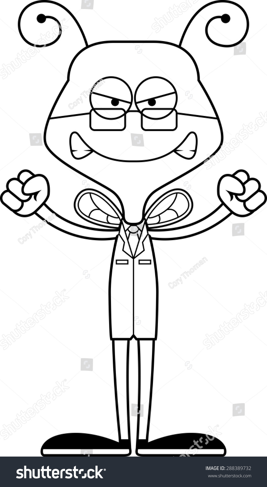 Cartoon Scientist Bee Looking Angry Stock Vector (Royalty Free) 288389732