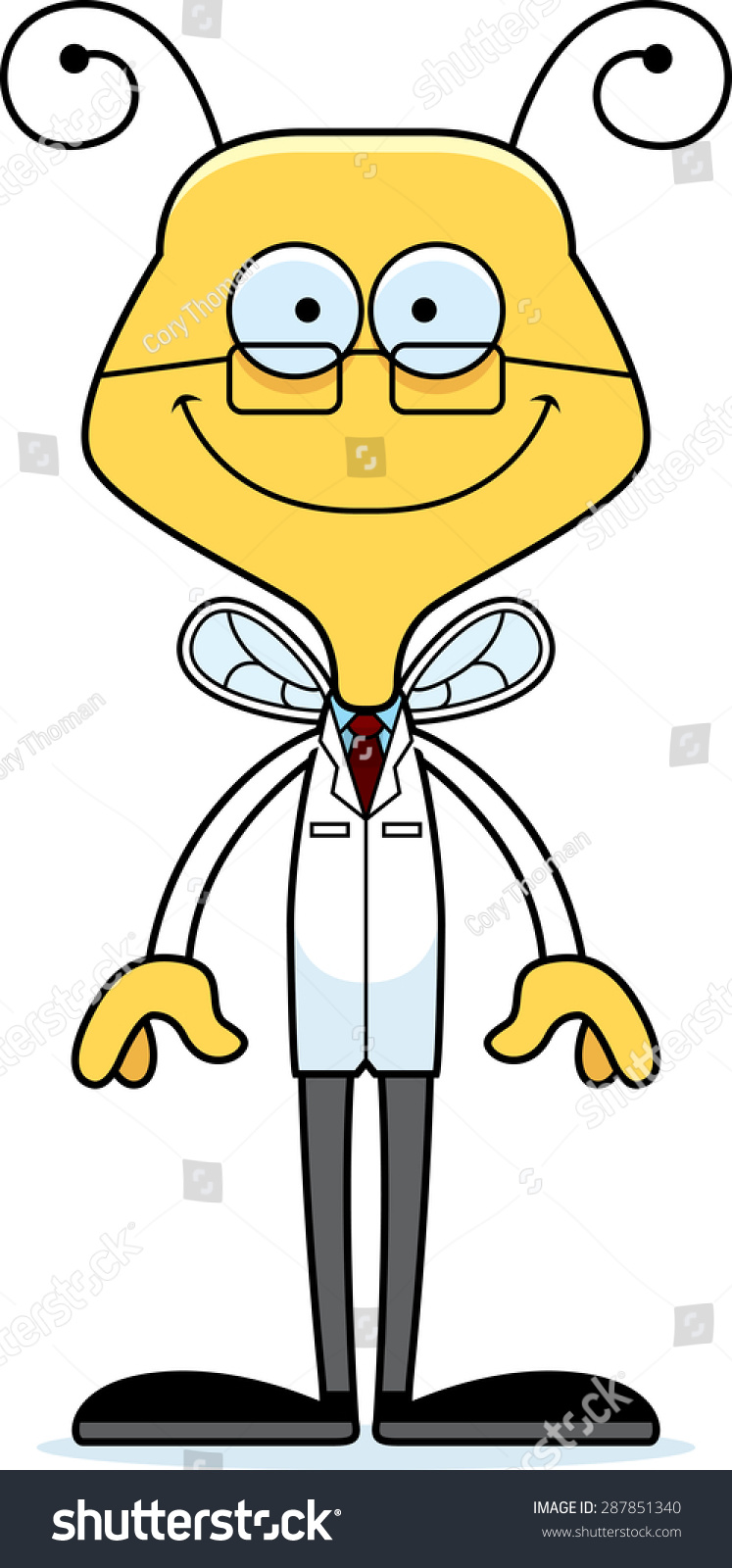 Cartoon Scientist Bee Smiling Stock Vector (Royalty Free) 287851340