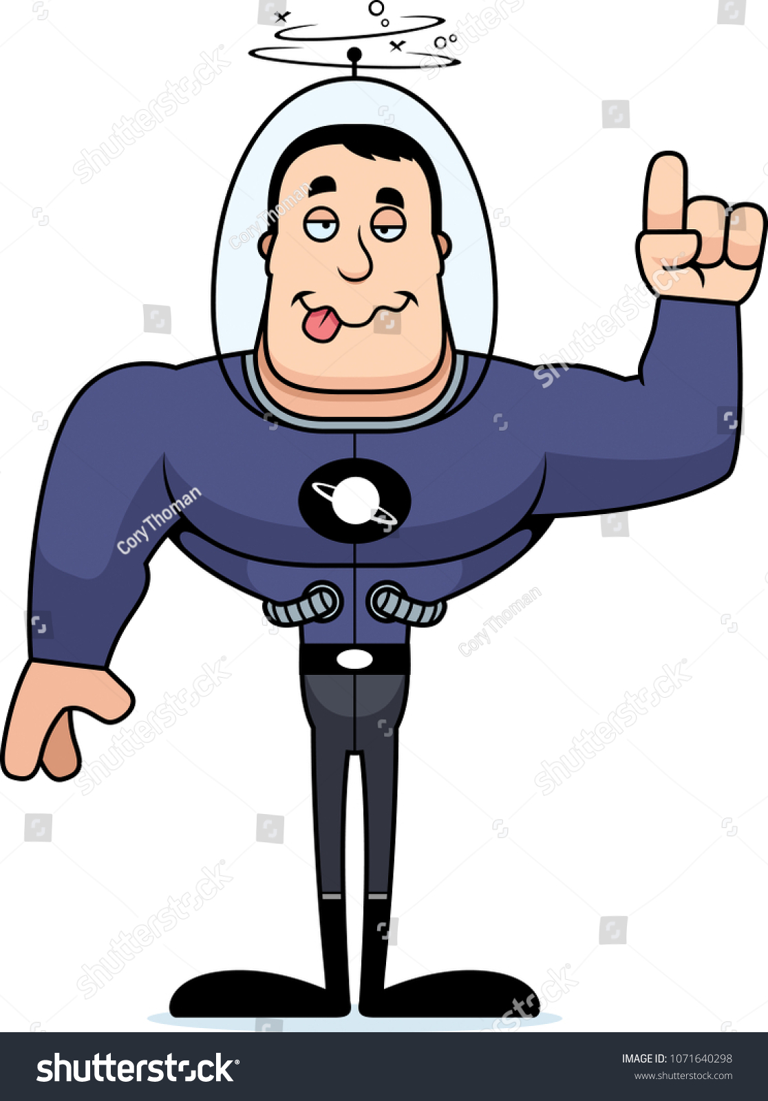 Cartoon Spaceman Looking Drunk: vector de stock (libre de regalías ...