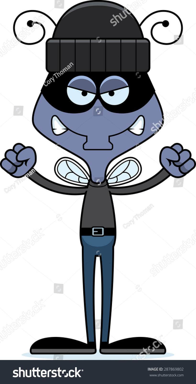 Cartoon Thief Fly Looking Angry Stock Vector (Royalty Free) 287869802 ...