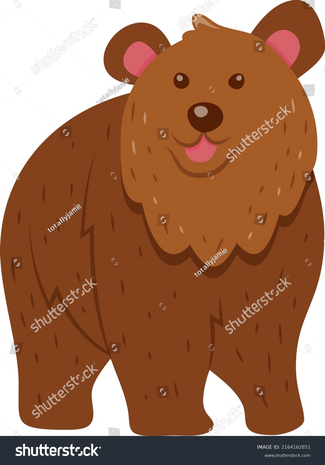Cartoon Vector Illustration Cute Brown Bear Stock Vector Royalty Free