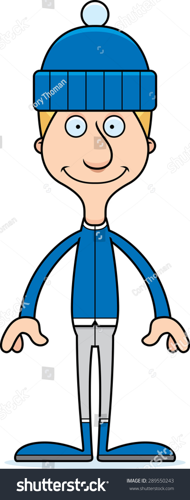 Cartoon Winter Man Smiling Stock Vector (Royalty Free) 289550243 ...