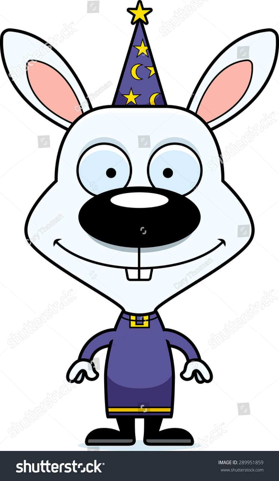 Cartoon Wizard Bunny Smiling Stock Vector (Royalty Free) 289951859