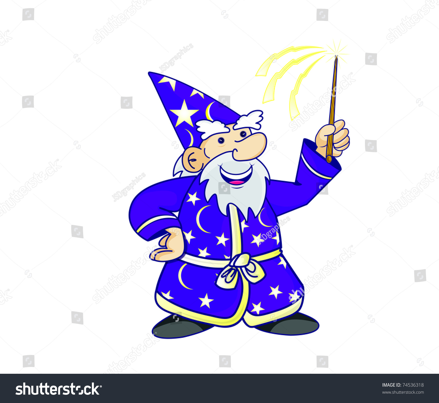 A Cartoon Wizard Isolated. Stock Vector Illustration 74536318 ...