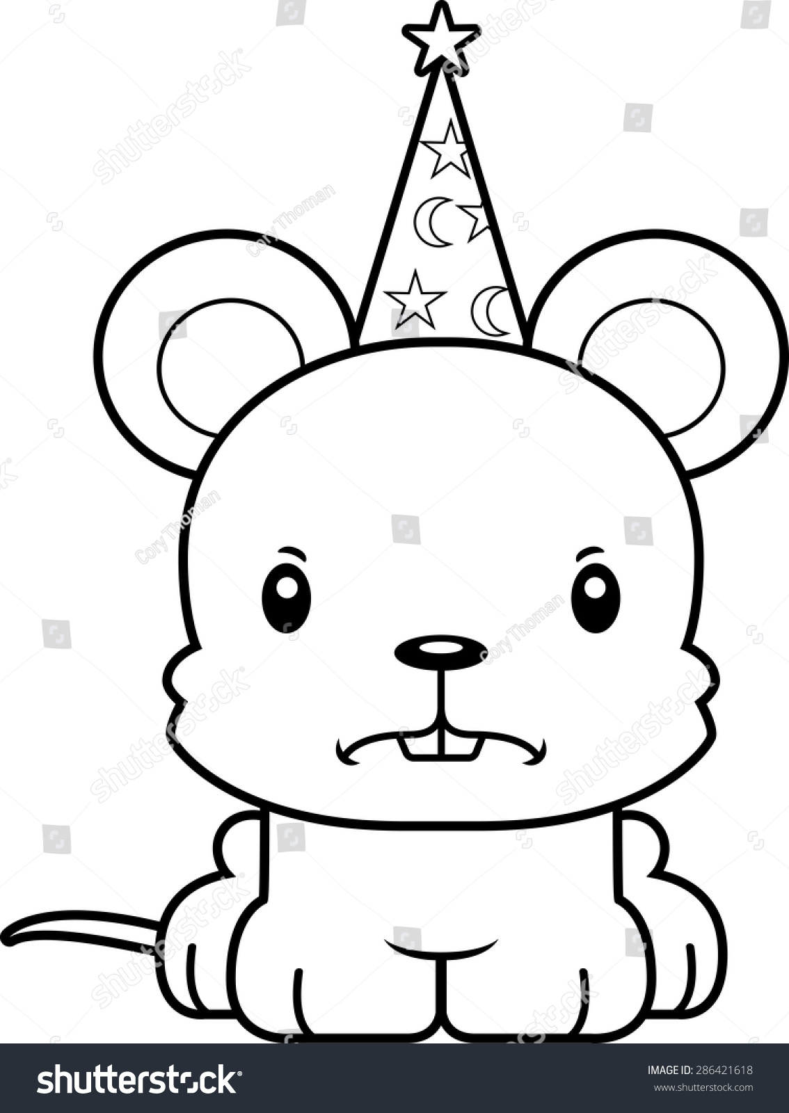 Cartoon Wizard Mouse Looking Angry Stock Vector (Royalty Free ...