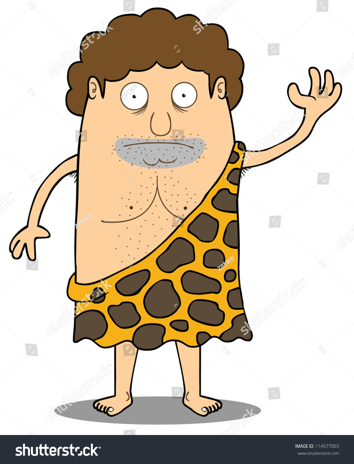 Caveman Waving His Left Hand Stock Vector (Royalty Free) 114577003