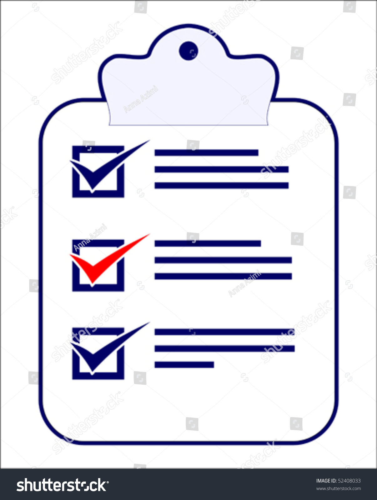 A Checklist With All Boxes Ticked, Vector Illustration - 52408033 ...