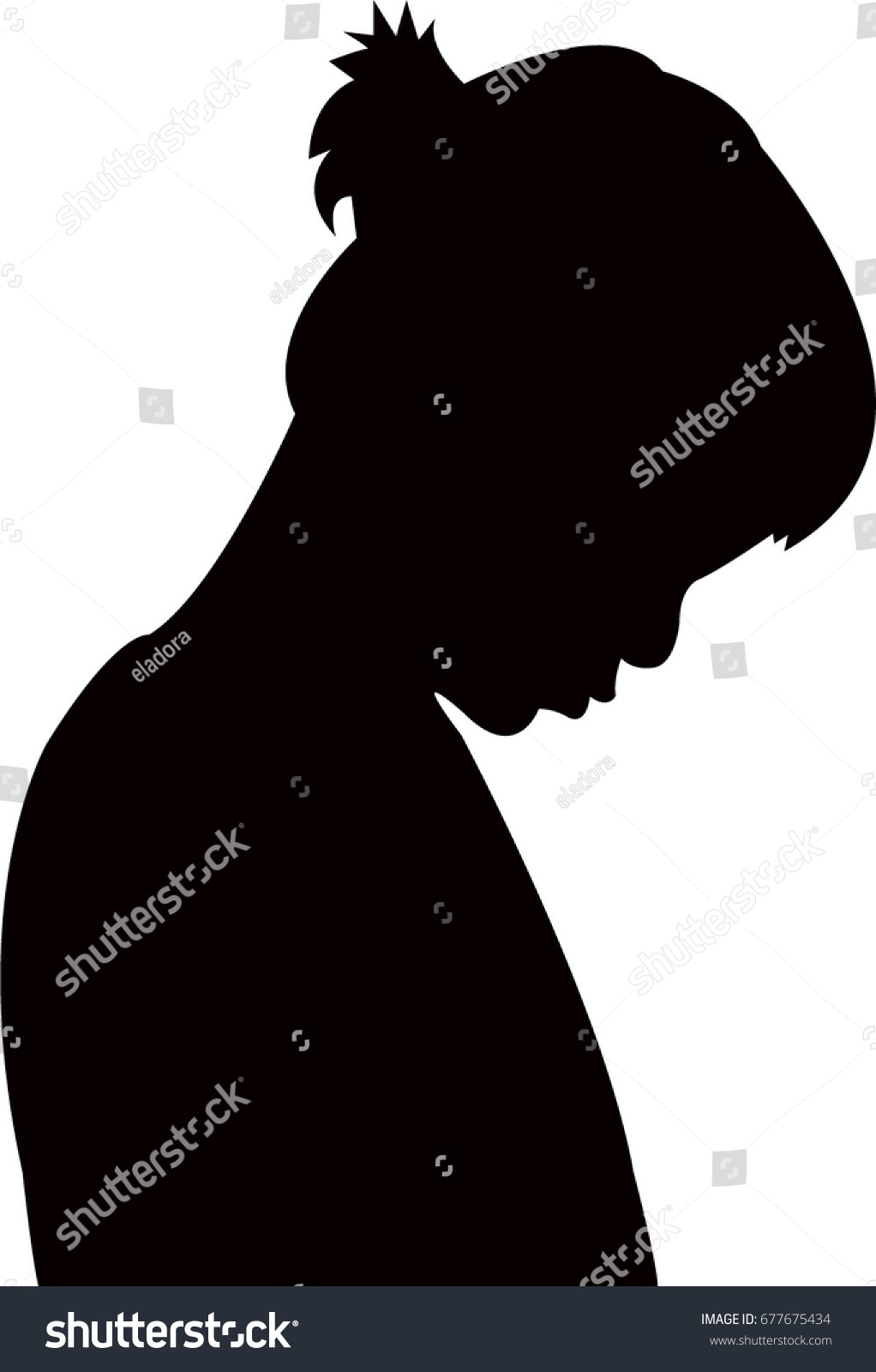 Child Head Silhouette Vector Stock Vector (Royalty Free) 677675434 ...
