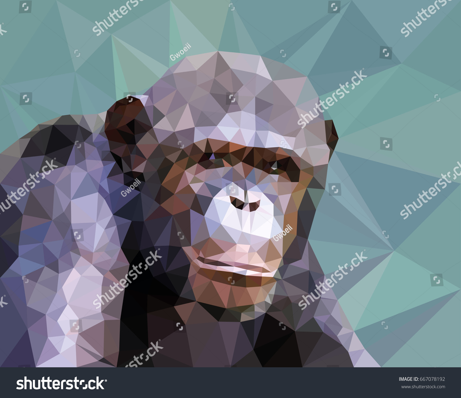 Chimpanzee Face Low Poly Vector Illustration Stock Vector (Royalty Free ...