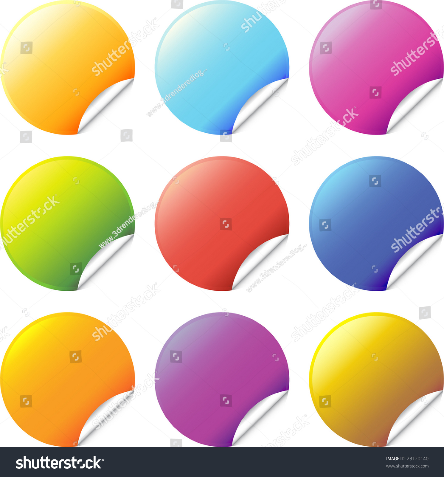 Colourful Vector Sticker Set Stock Vector (Royalty Free) 23120140