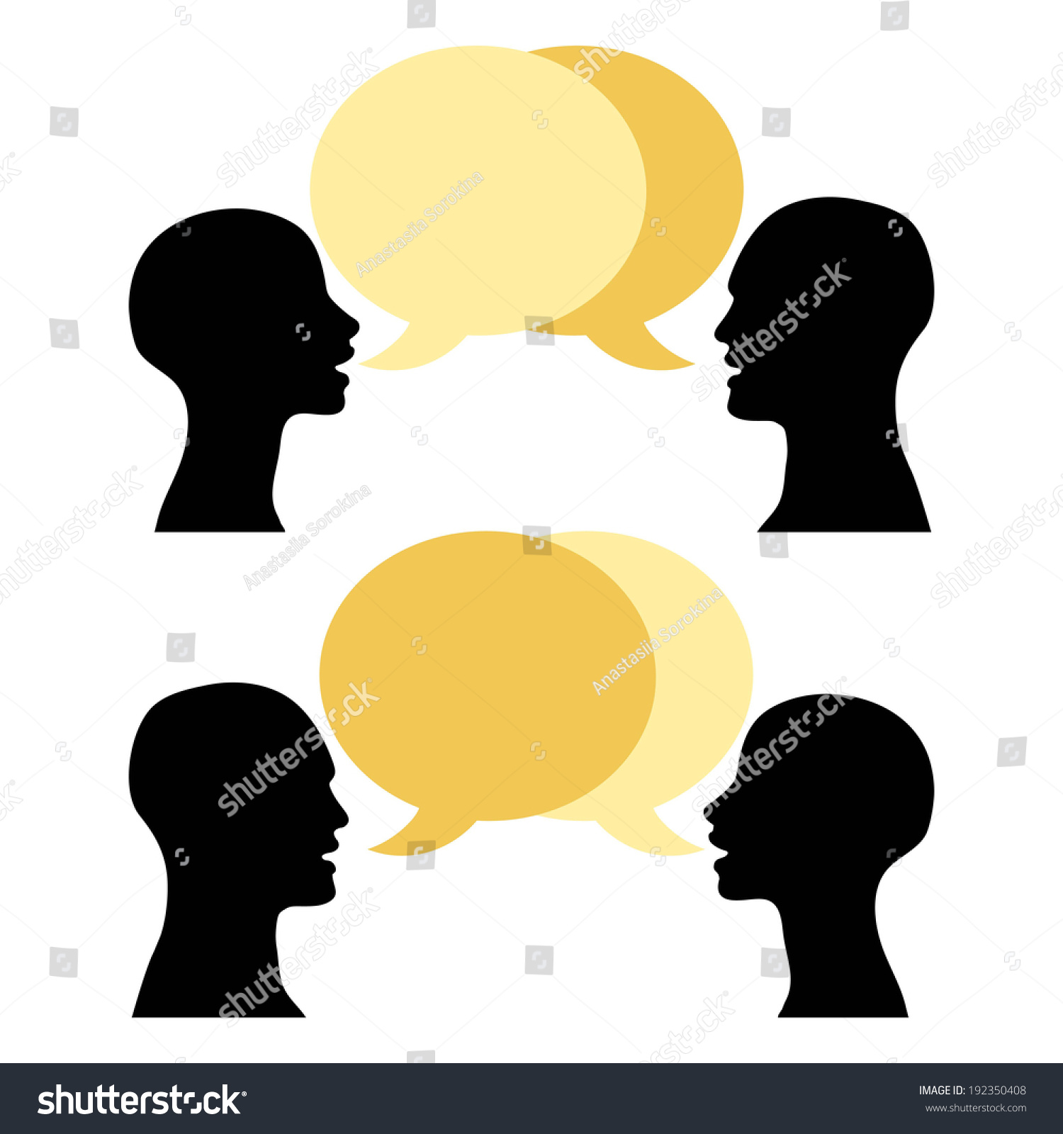 Conversation Between Two People Vector Illustration: เวกเตอร์สต็อก ...