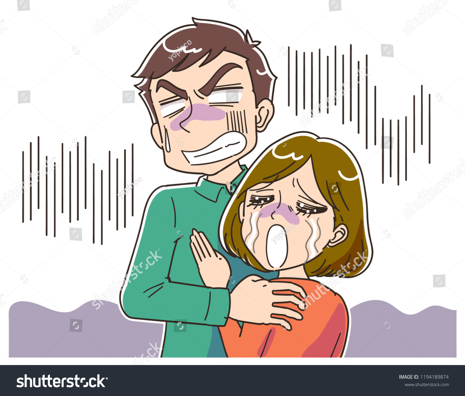 Couple Facing Despair Stock Vector (Royalty Free) 1194189874