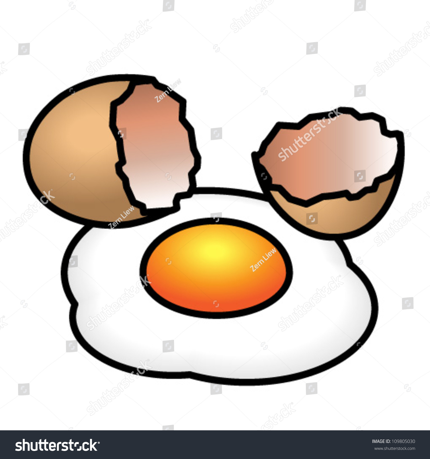 Cracked Open Egg: เวกเตอร์สต็อก (ปลอดค่าลิขสิทธิ์) 109805030 | Shutterstock
