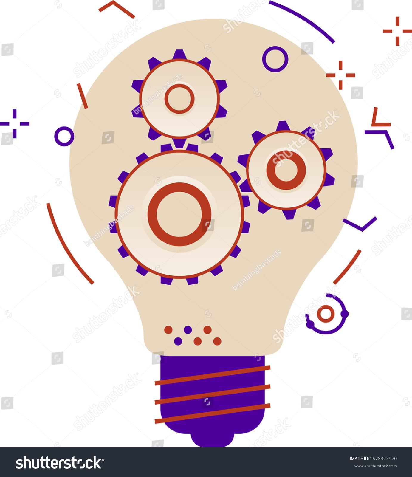 Creative Machine Process Thinking Stock Vector (Royalty Free ...