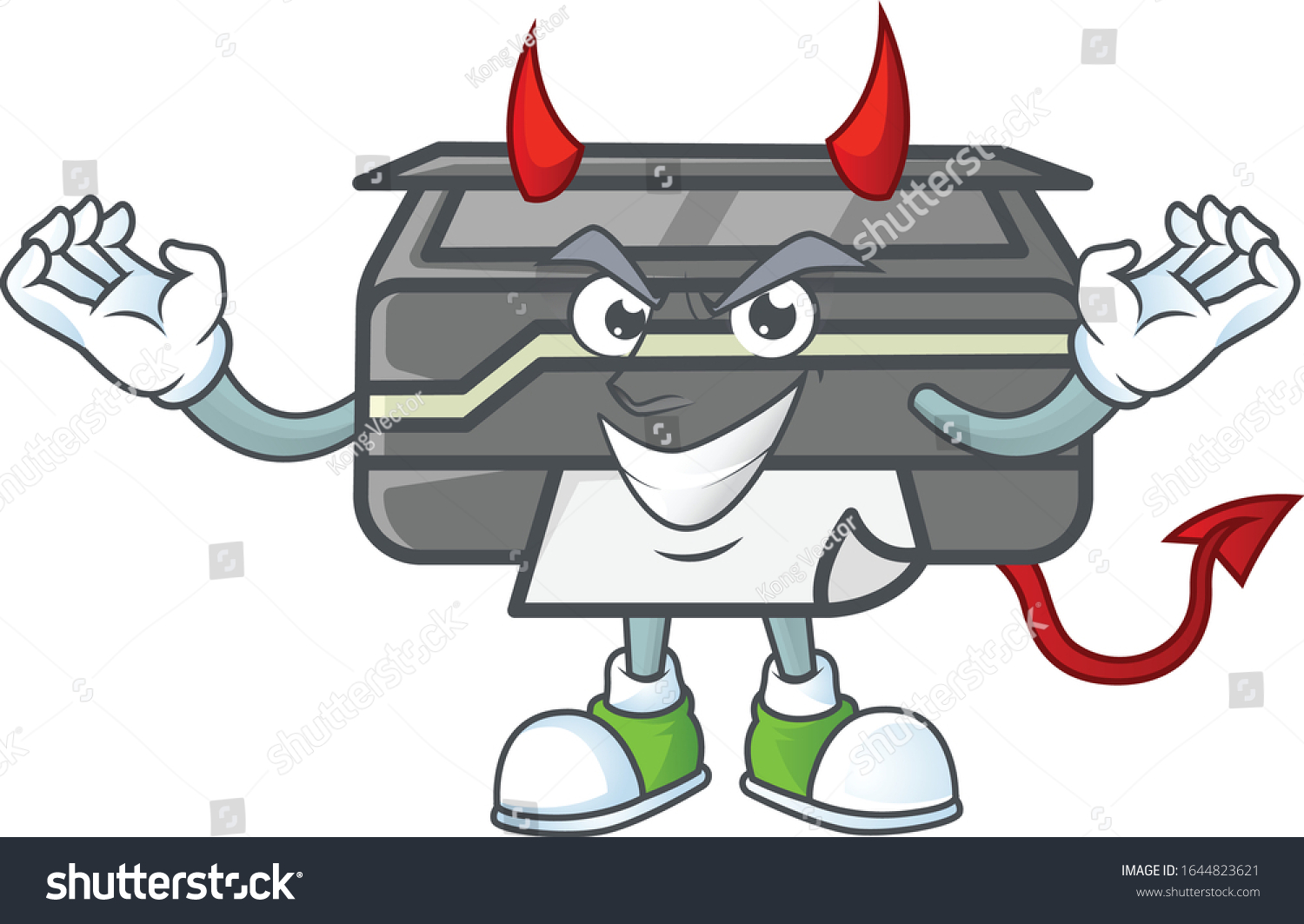 Cruel Devil Printer Cartoon Character Design Stock Vector (Royalty Free ...
