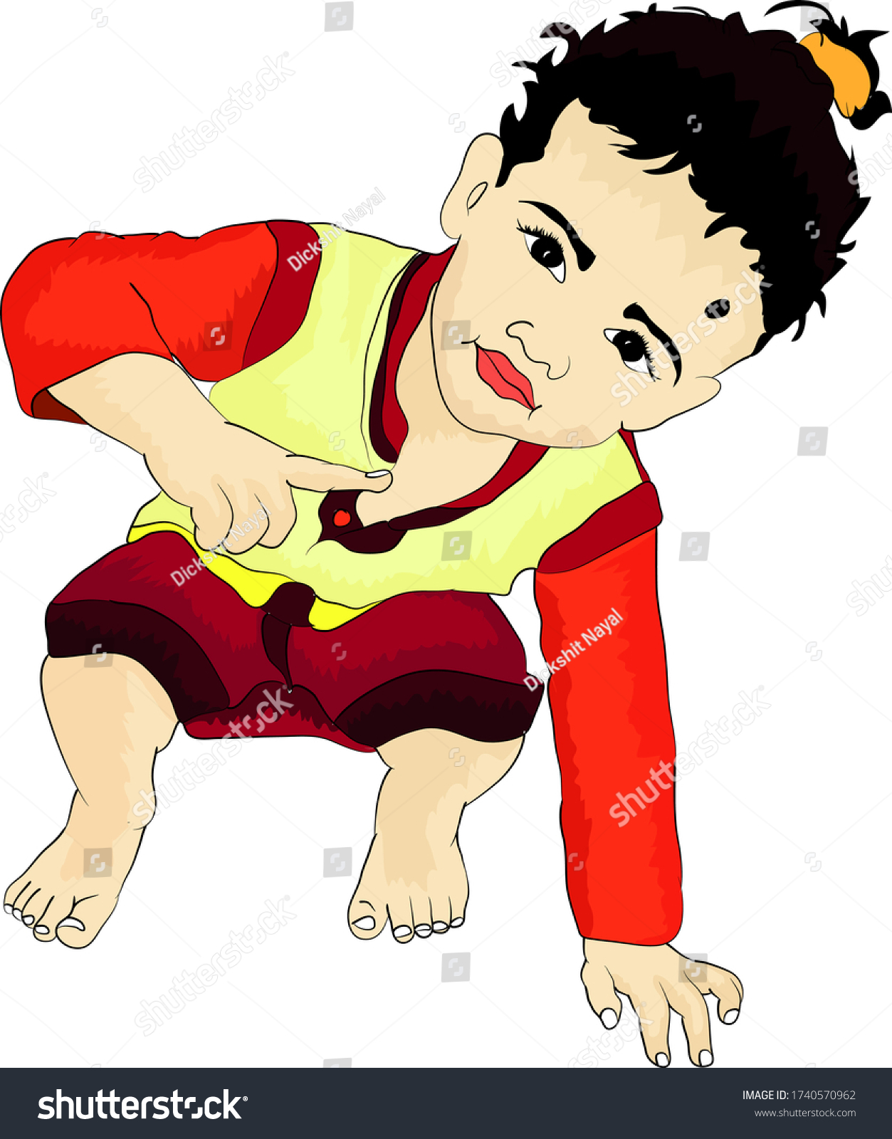 Cute Boy Dancing Image Stock Vector (Royalty Free) 1740570962 ...