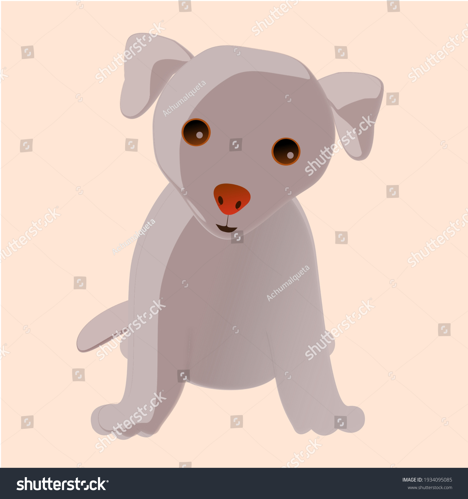 Cute Grey Dog Vector Stock Vector (Royalty Free) 1934095085 | Shutterstock