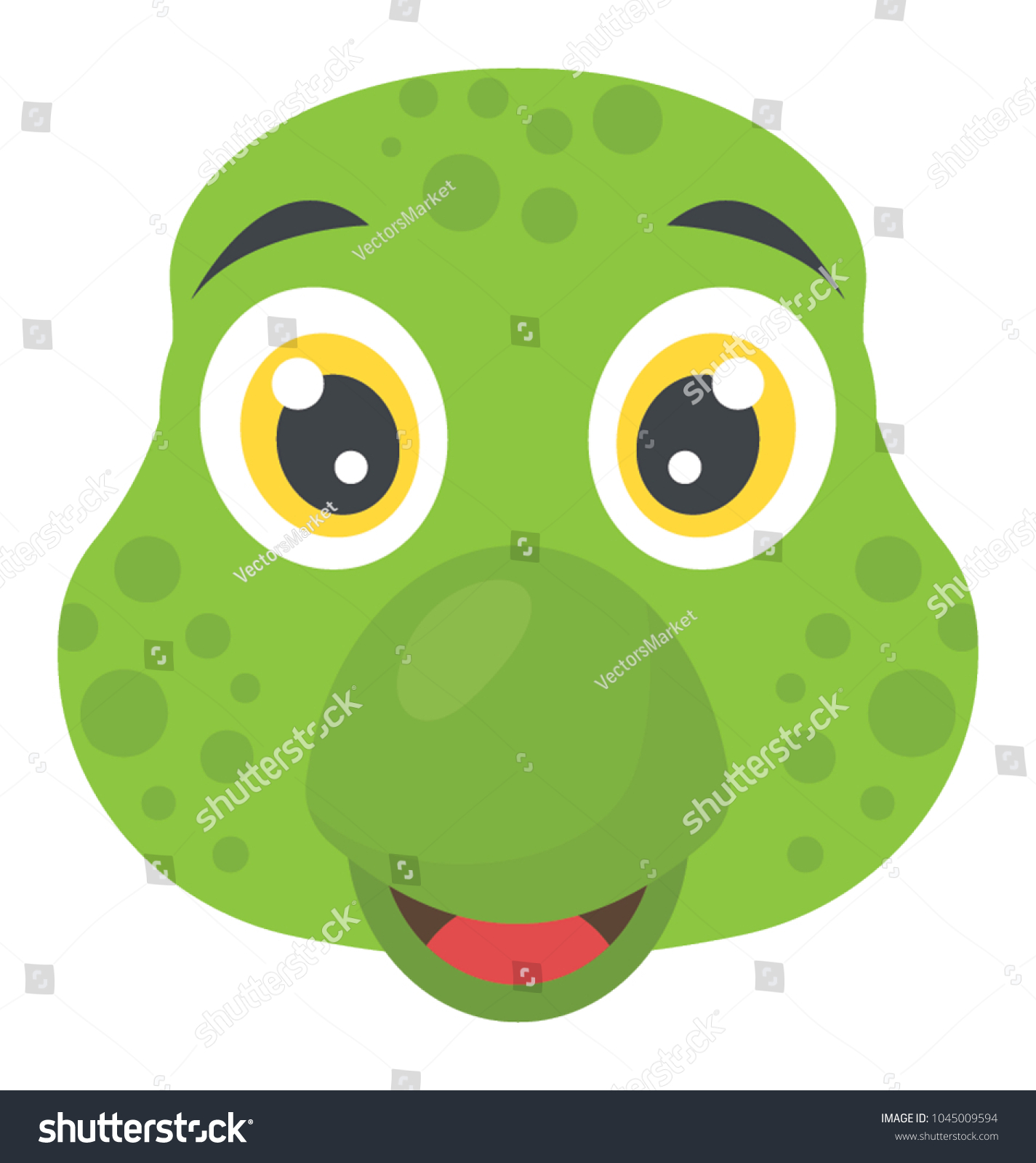 Cute Smiling Turtle Head Fully Opened Stock Vector (Royalty Free ...
