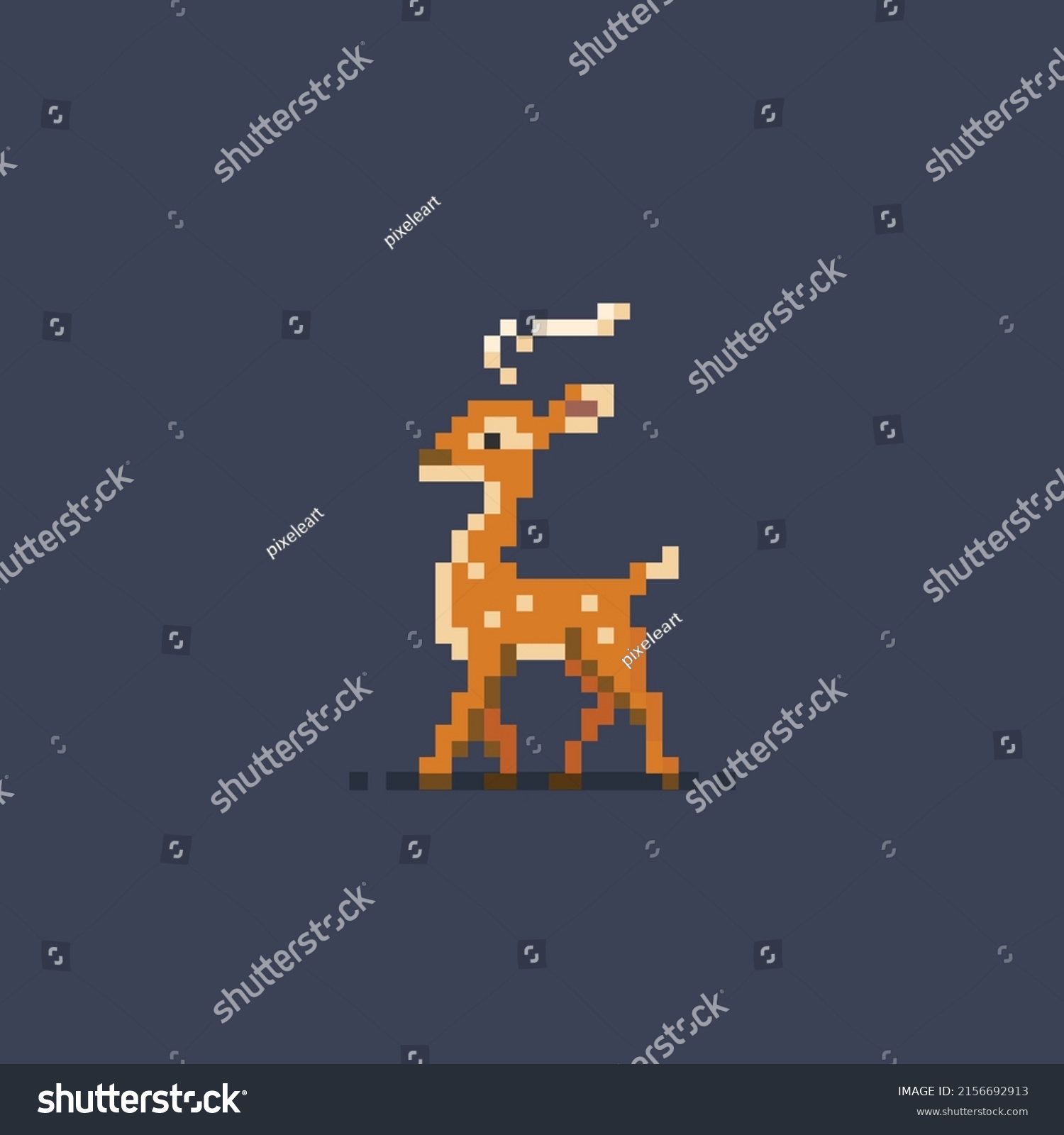 Deer Pixel Art Style Stock Vector (Royalty Free) 2156692913 | Shutterstock