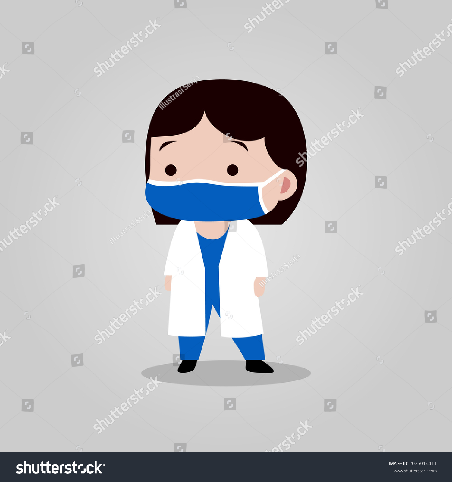 Doctor Using Mask Cartoon Vector Eps Stock Vector (Royalty Free ...