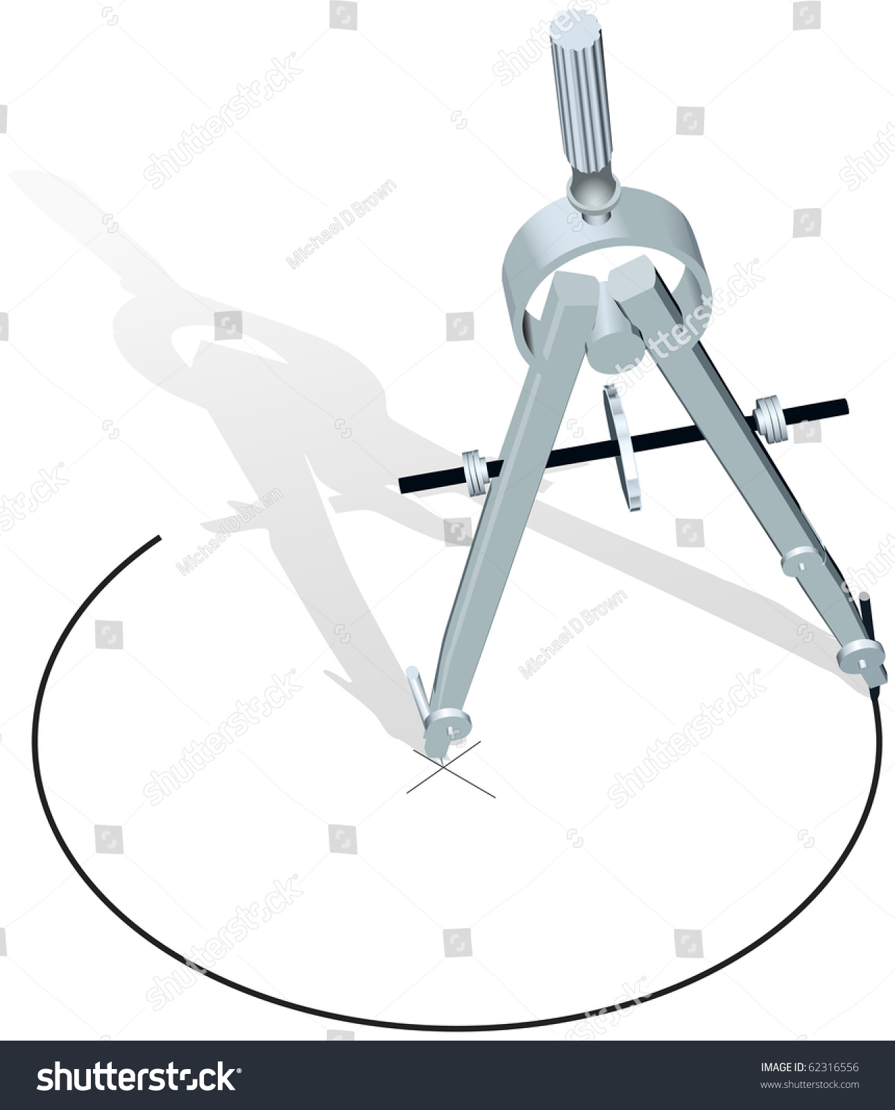 Drafting Compass Drawing Circle Start Plan Stock Vector (Royalty Free ...